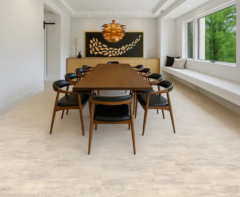 Ivory Concrete - 3/8" (9.5mm) - Swiss Real Linoleum Hydrowood Core ...