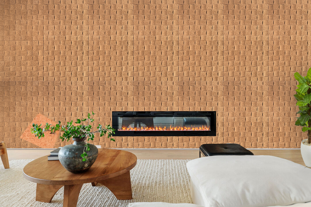 Wave Wood - ²⁵/₃₂" (20mm) - 3D Acoustic Cork Wall Panels (WWWo20)